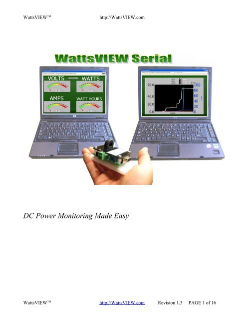 DC Power Monitoring Made Easy - WattsVIEW