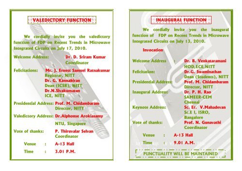 VALEDICTORY FUNCTION - Microwaves101.com