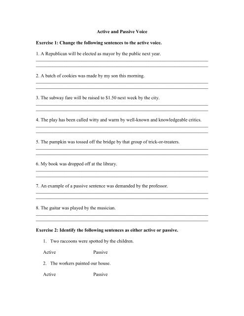 Active and Passive Voice - 9th Grade Lit and Comp 2010-2011