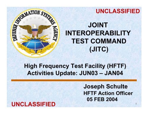 JOINT INTEROPERABILITY O TEST COMMAND (JITC) (JITC)