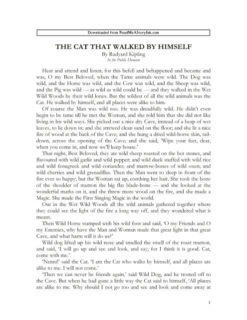 THE CAT THAT WALKED BY HIMSELF - Read Me A Story, Ink.