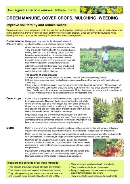 TOF Module No 06, Green manure, cover crops ... - Infonet-Biovision