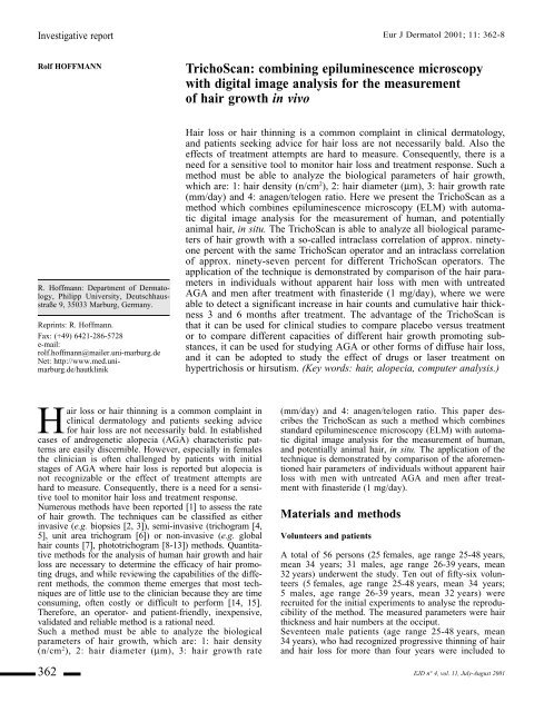 TrichoScan: combining epiluminescence microscopy with digital ...