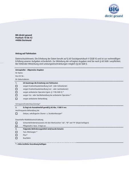 Big Direkt Unfallfragebogen
