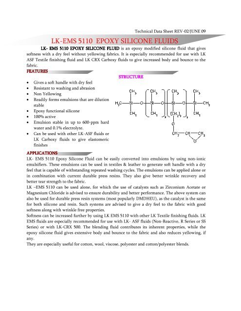 LK-EMS 5110 EPOXY SILICONE FLUIDS - ELKAY SILICONES