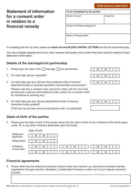 Statement of information (Form D81) - Davies Solicitors, Advocates ...