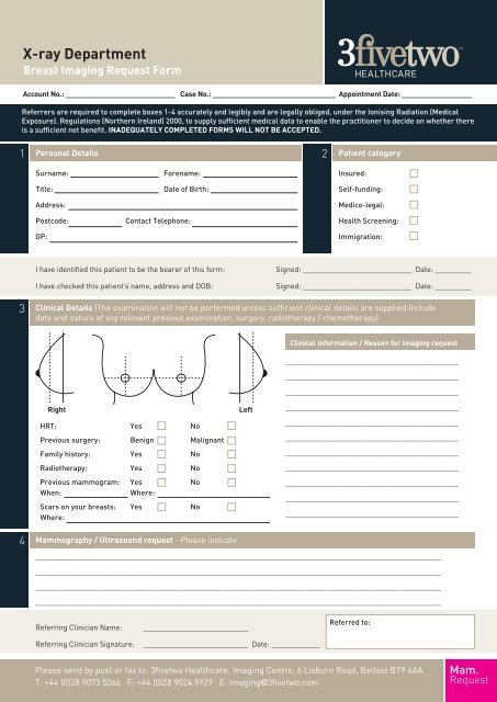 Breast Imaging Request Form