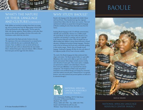BAOULE - National African Language Resource Center
