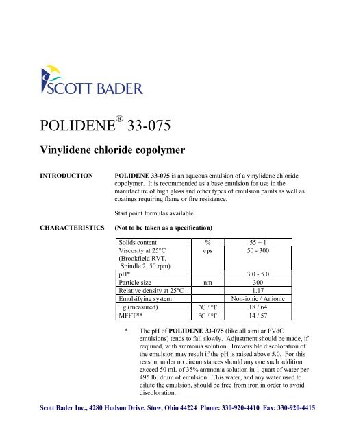 Data Sheet Polidene 33-075 (South America) - Scott Bader