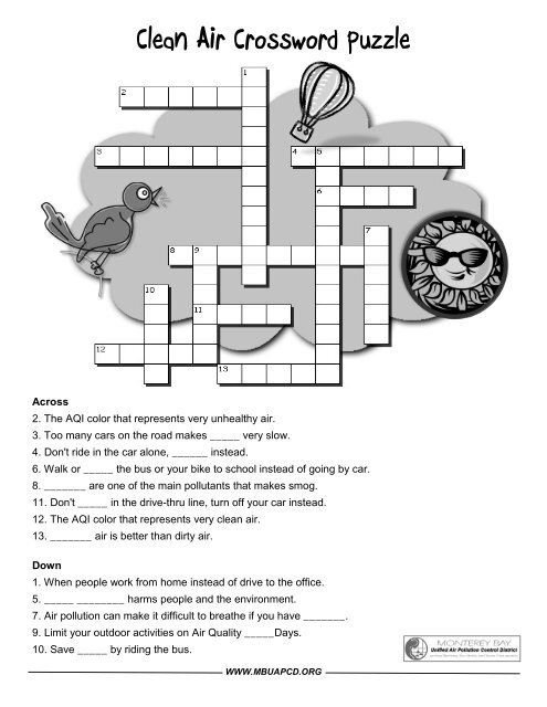 Clean Air Crossword Puzzle Clean Air Crossword Puzzle