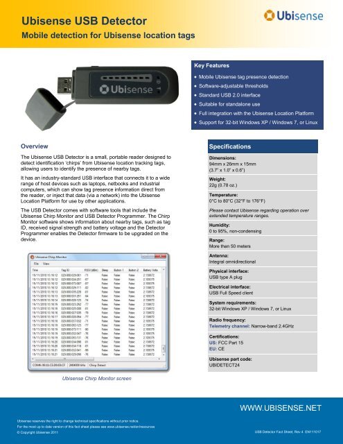 Ubisense USB Detector