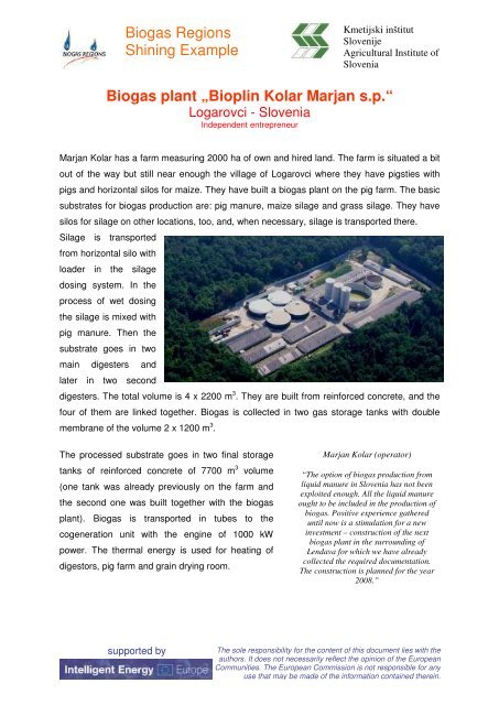 Biogas Regions Shining Example Biogas plant â Bioplin Kolar ...