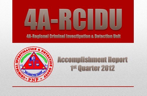 4ARCIDU Accomplishment Report - CIDG