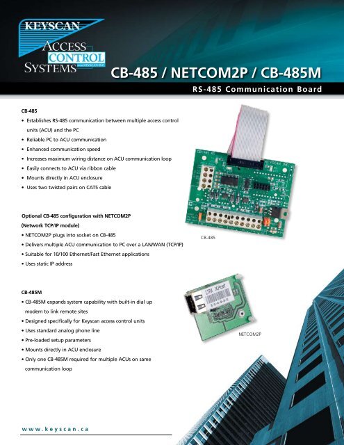 CB-485 / NETCOM2P / CB-485M - ID Global