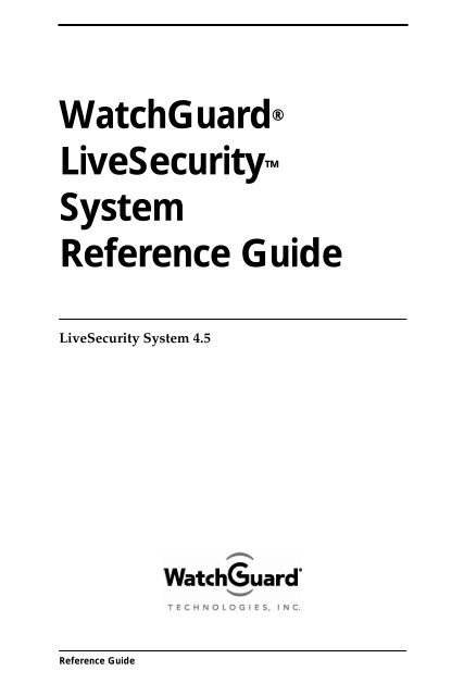 Reference Guide.book - WatchGuard Technologies