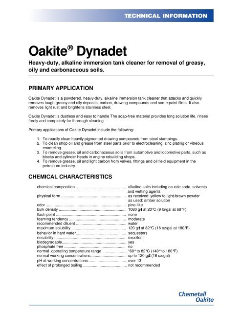 OakiteÂ® Dynadet - Super Kleen Direct