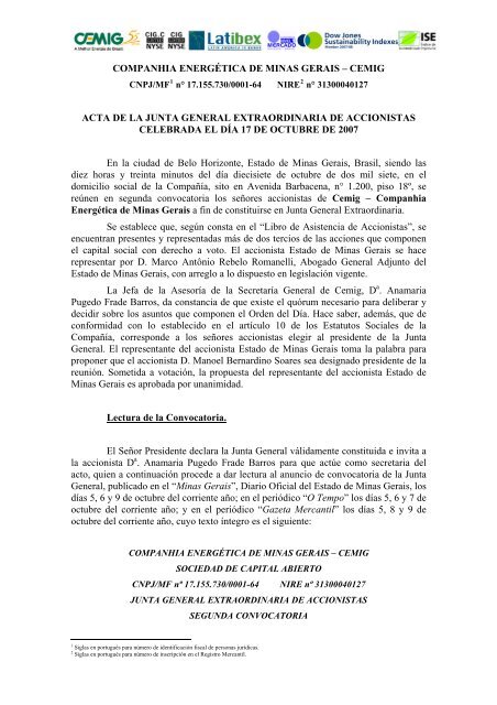 Ejemplo De Acta De Junta General De Accionistas Ejemplo De Acta De Junta General De Accionistas