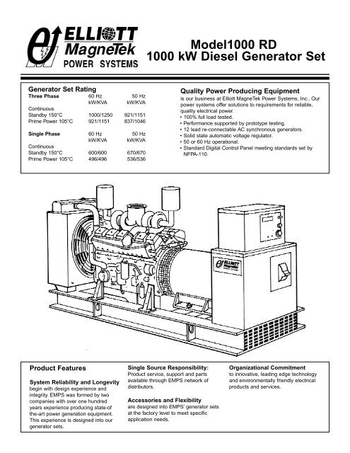 Model1000 RD 1000 kW Diesel Generator Set - Western Machinery ...