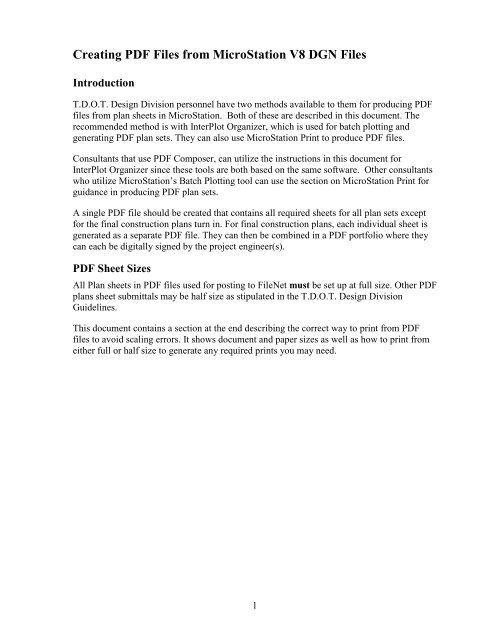 Creating Pdf Files From Microstation V8 Dgn Files