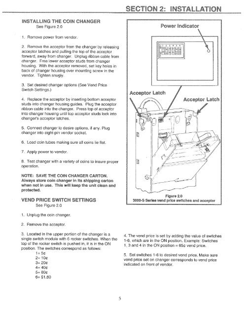 Coinco Coin Mech Installation Instructions - Vendo