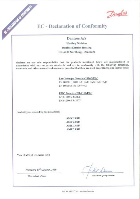 EC - Declaration of Conformity - Danfoss
