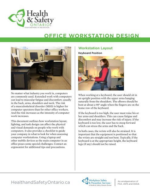 Office WOrkstatiOn Design - Health & Safety Ontario