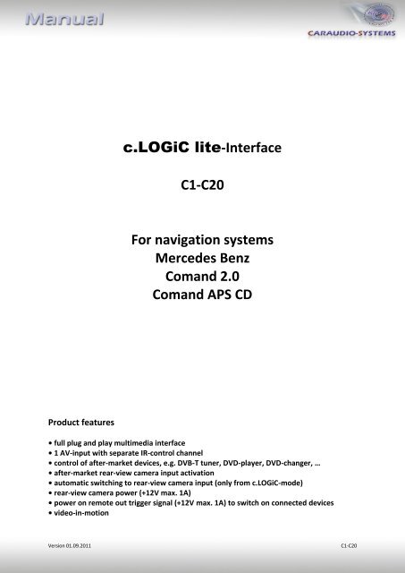 c.LOGiC lite-Interface C1-C20 For navigation systems Mercedes ...