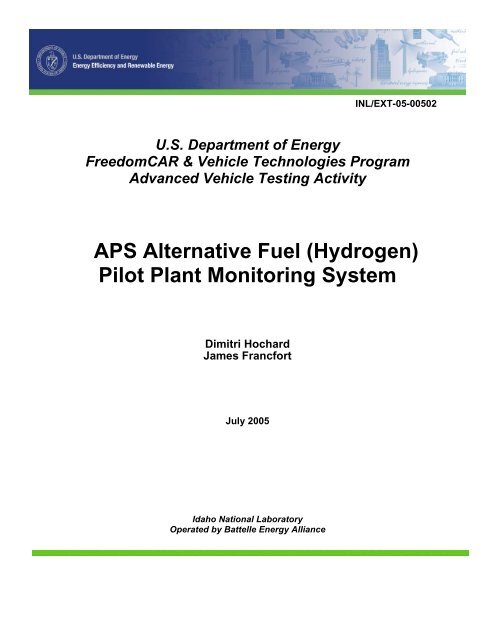 Pilot Plant Monitoring System - Advanced Vehicle Testing Activity