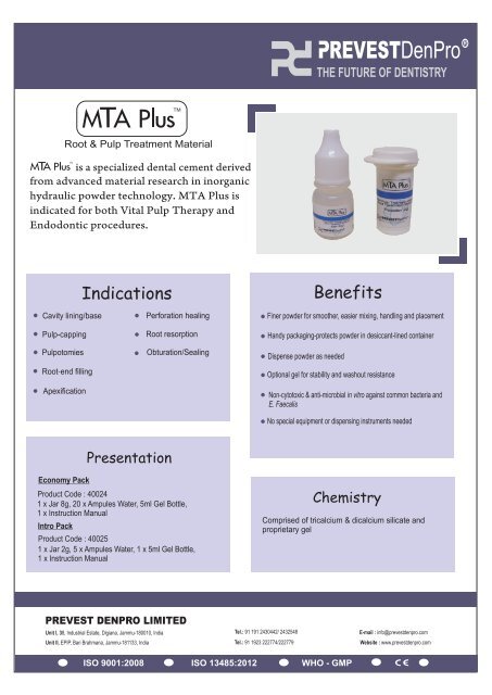 Brochure - Prevest Denpro Limited