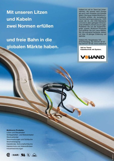 Mit unseren Litzen und Kabeln zwei Normen erfÃ¼llen ... - Volland AG