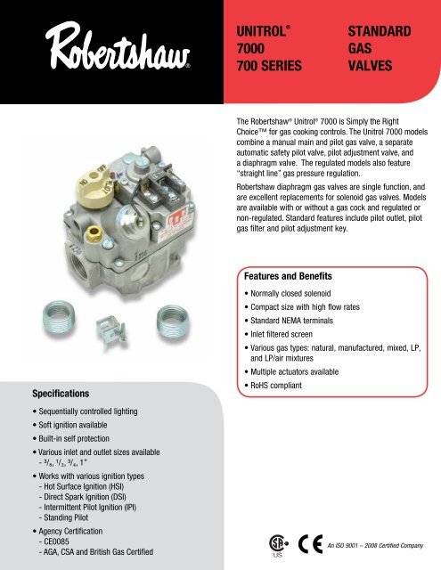 Standard GaS ValVeS Unitrol® 7000 700 SerieS - Uni-Line