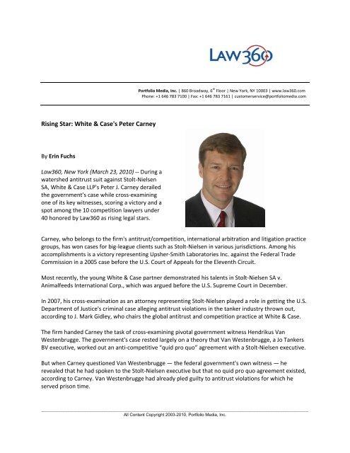 Rising Star: White & Case's Peter Carney