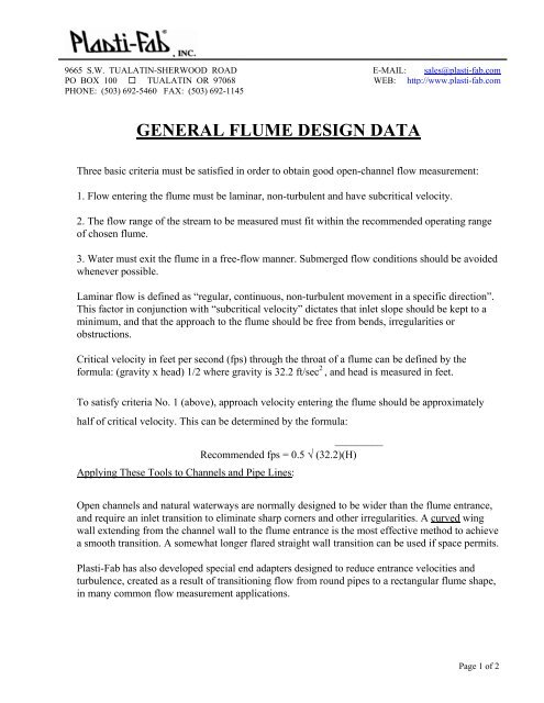 Flume Design.pdf - Plasti-Fab, Inc.