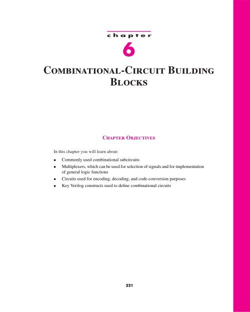6 Combinational Circuit Building Blocks
