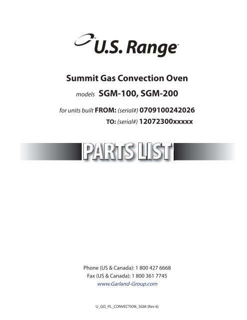 Garland Us Range Parts
