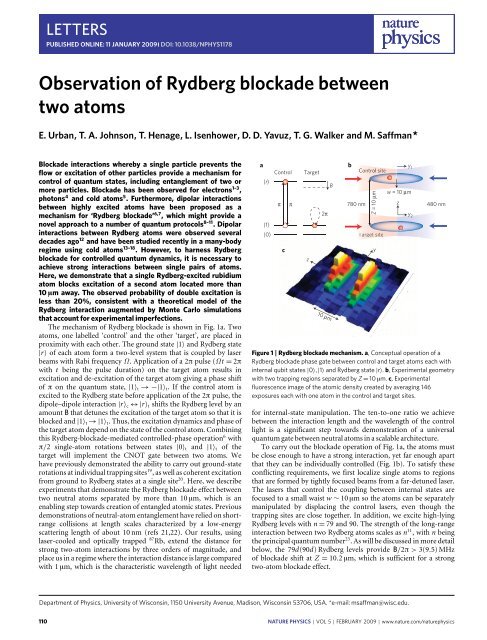 Observation of Rydberg blockade between two atoms