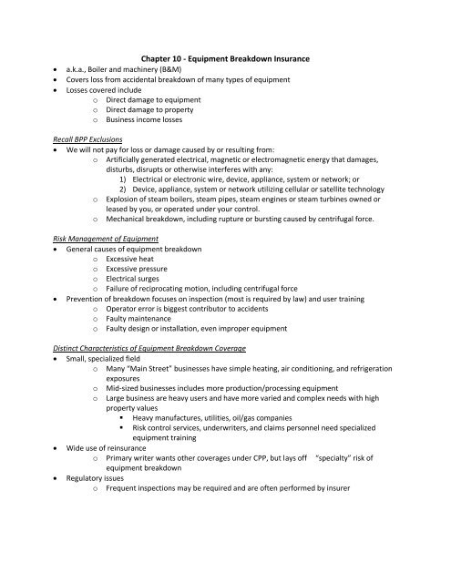 Machinery Breakdown Insurance