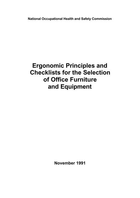 Workstation Ergonomics Diagrams And Checklist
