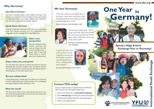 to see the Year In Germany Flyer! - Youth For Understanding USA