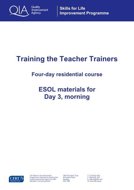 ESOL Materials AM Day 3 - Skills for Life Improvement Programme