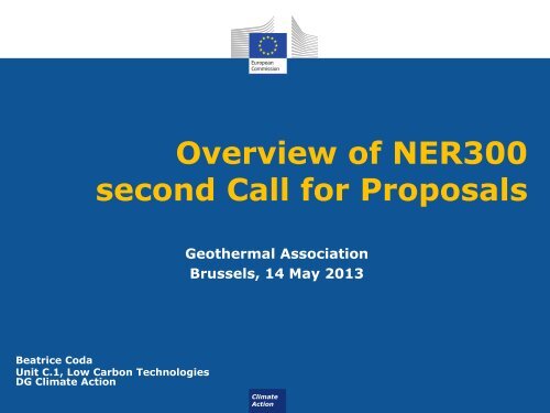 Overview of NER300 second Call for Proposals Beatrice Coda - EGEC
