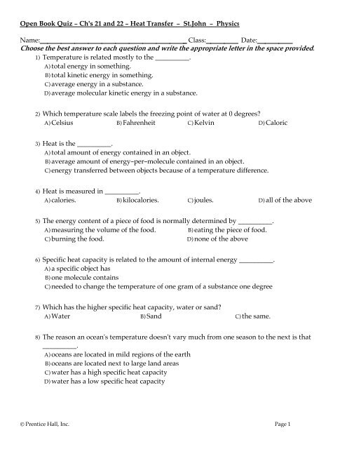 Choose the best answer to each question and write the appropriate ...