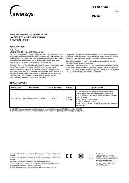 MN620 I/A Series MicroNet Controller