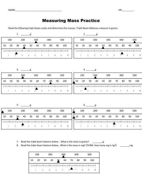11-Measuring Mass practice.pdf - Royal Oak Schools