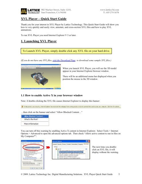 XVL Player_QStart_guide_june_09.pdf - Lattice Technology
