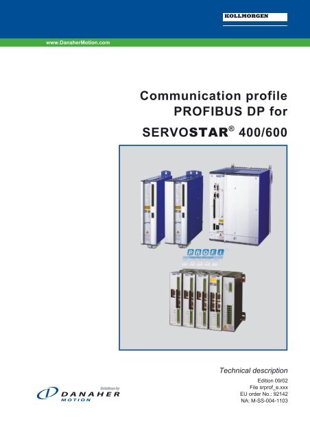 Communication profile PROFIBUS DP for SERVOSTAR ... - TG Drives