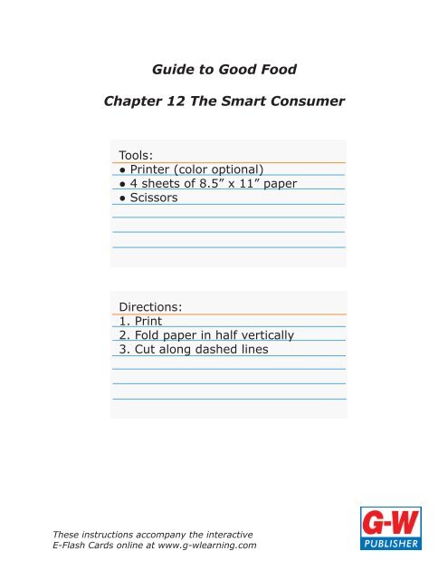 Guide to Good Food Chapter 12 The Smart Consumer
