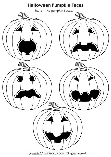 Pumpkin Face Coloring Pages