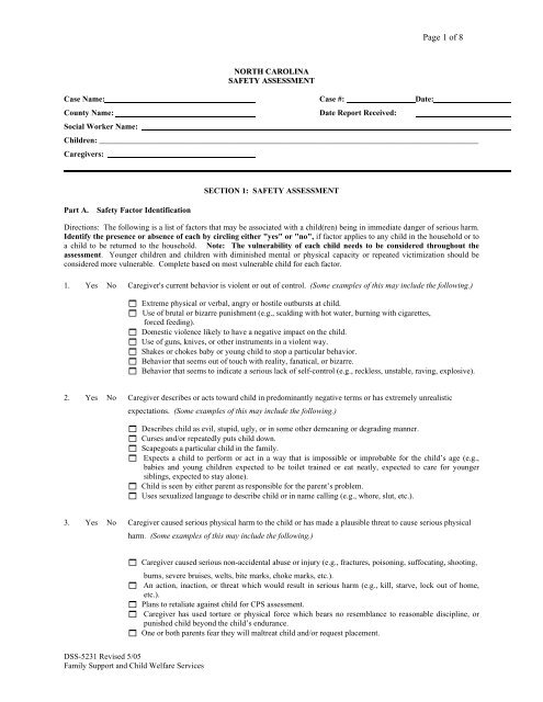 DSS-5231 - NC DHHS Online Publications - Home