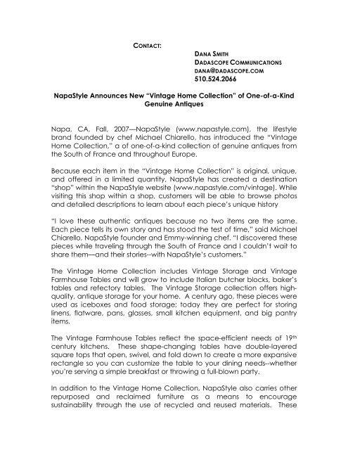 Download the PDF - NapaStyle